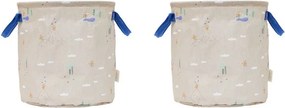 Béžové látkové dětské koše na hračky v sadě 2 ks ø 32x32 cm Foxy – OYOY Mini