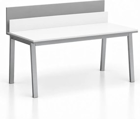 Kancelářský psací stůl SINGLE LAYERS s přepážkami, bílá / šedá