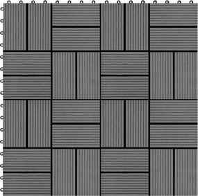 vidaXL 22 ks terasové dlaždice 30 x 30 cm 2 m² WPC [277807] Barva: Hnědá