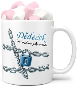 Hrnek Dědeček drží rodinu pohromadě (Náplň hrníčku: Marshmallow)