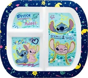STOR Dětský obdélníkový talíř Stitch / Dětský talíř / bez BPA / do mik