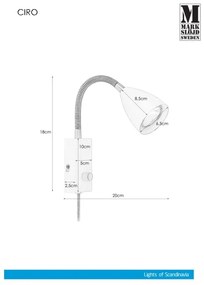 Markslöjd 106589 - Stmívatelné nástěnné svítidlo CIRO 1xGU10/7W/230V černá