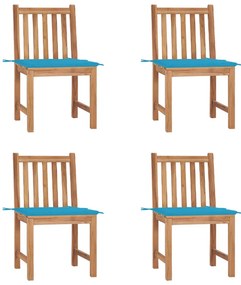 Zahradní židle s poduškami 4 ks masivní teak 3073092