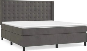 Box spring postel s matrací tmavě šedá 160x200 cm samet 3132928