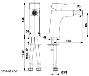 KFA Armatura 5537-015-81 - Bidetová baterie + výpusť MOKAIT mosaz/matná černá