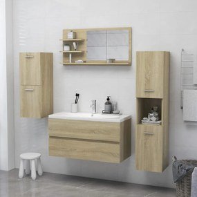 Koupelnové zrcadlo dub sonoma 90 x 10,5 x 45 cm dřevotříska - Default Title