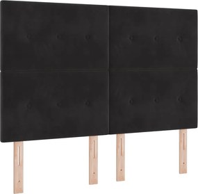Postel s boxspringem s čelo Černá 140 x 190 cm samet 3344941