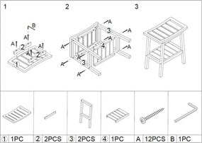 Koupelnový taburet BAMBOO s poličkou na doplňky