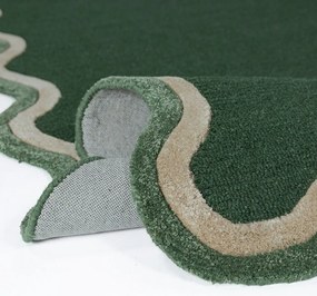 Tmavě zelený ručně tkaný koberec s příměsí vlny 160x230 cm Rivo Wool – Flair Rugs