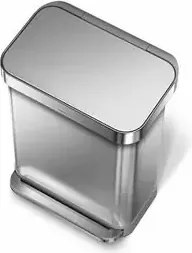 Simplehuman Pedálový odpadkový koš  – 55 l / matná ocel / FPP / kapsa