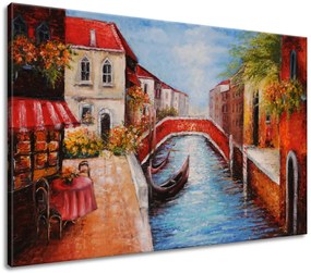 Gario Ručně malovaný obraz Klidná ulice v Benátkách Rozměry: 100 x 70 cm