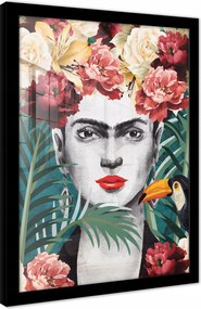Obraz Na Zeď V Rámu Plakát Obývací Pokoj Ložnice Žena Frida Kahlo 100x70