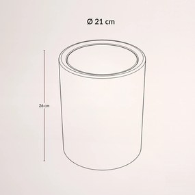 Koupelnový odpadkový černý koš RUND, 6 l