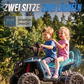 AIYAPLAY Dětská elektrická čtyřkolka pro dva, černá