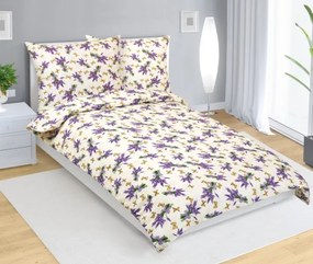 Bellatex Povlečení krepové 140x200, 70x90 cm Levandule Fialová,Žlutá