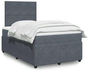 Box spring postel s matrací tmavě šedý 120x190 cm samet 3292281