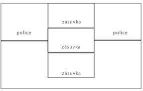 CEZAR b | komoda 13 | 170 cm | bílá