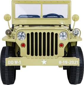 Dětský elektrický vojenský jeep willys 4x4 24V, 4x90W béžový