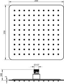 Sapho Rainfall hlavová sprcha 250 x 250 mm nerez RN564