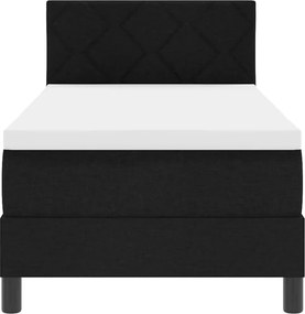 Postel s boxspringem s čelo Černý 80 x 200 cm textil 3338722