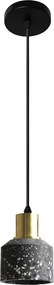 Toolight Toolight, betonová stropní lampa Lastri Black 1xE27 APP930-1CP, černá-zlatá, OSW-07007