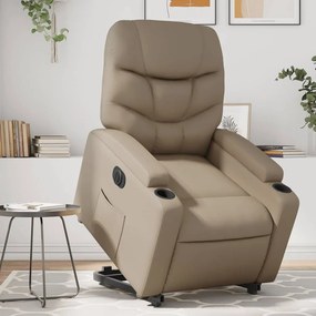 Elektrické zvedací polohovací křeslo cappuccino umělá kůže 3204678