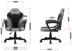 Šedé ergonomicky tvarované herní křeslo pro děti