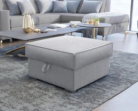 Taburet SMART COSARO XL s úložným prostorem 71x71 cm, světle šedý