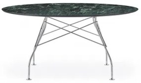 Glossy Marble finish kulatý 130 cm chrormová černá mramor Kartell