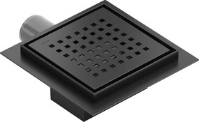 Mexen Flat-Q M08 čtvercová podlahová vpusť 15 x 15 cm, černá - 1710515