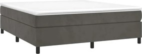 Rám postele s boxspringem tmavě šedý 160 x 200 cm samet 3121127