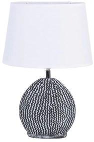 Bílo šedivá stolní lampa Marianne s bílým stínidlem – 26x19x38 E27/max 1x60W