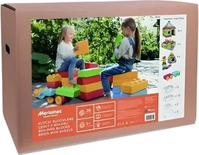 MARIOINEX Stavebnice kostky s kolečky / 30 dílků / od 2 let