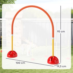 Výcviková sada pro psy se 4 nastavitelnými dvířky, taška na přenášení, žlutá a oranžová barva