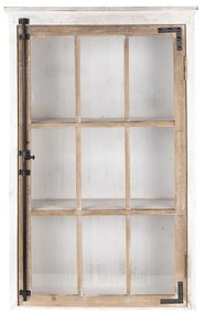 Bílá antik nástěnná skříňka s prosklenými dvířky Dienne - 49*15*80 cm