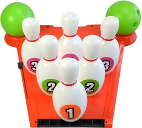 Kuželky s míčky / Bowling sada / 6 kuželek + 2 koule / Plast / od 3 le