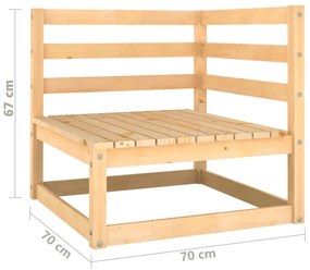 vidaXL 3dílná zahradní sedací souprava masivní borové dřevo