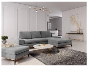 Šedá rozkládací rohová pohovka Windsor &amp; Co Sofas Planet, pravý roh