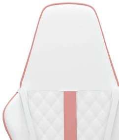 Herní židle bílá a růžová umělá kůže,  3143795
