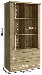 Kondela Nízký regál 2S, dub navarra, DORSI