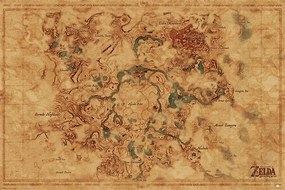 Postershop Plakát - The Legend Of Zelda: Breath Of The Wild (Hyrule World Map)