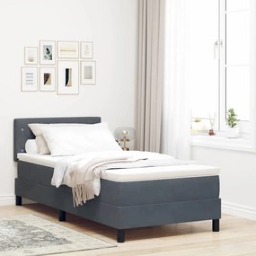 Postel s boxspringem s matrací Tmavě šedá 90 x 200 cm samet 3339081