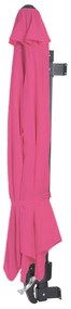 Nástěnný slunečník Casoria 3 m polyester hliník/ocel - růžovo-červená