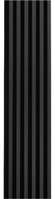 Dekorační panely, černý mat 3D lamely na filcovém podkladu, rozměr 270 x 30 cm, IMPOL TRADE
