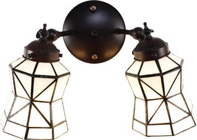 Nástěnná lampa Tiffany s bílými stínidly Joanne - 30*23*23 cm E14/max 2*25W
