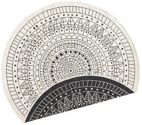 NORTHRUGS - Hanse Home koberce Kusový koberec Twin-Wendeteppiche 103101 creme schwarz kruh – na ven i na doma - 200x200 (průměr) kruh cm