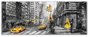 Malvis ® Obraz reprodukce New York žlutý Velikost: obdélník - 100x45 cm