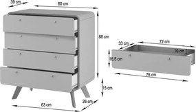 Bílá vysoká komoda 80x88 cm Caitlin – Støraa