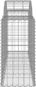 Klenuté gabionové koše 25ks 200x50x80/100 cm pozinkované železo 3146315