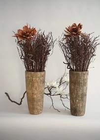Aranžmá - umělé květy, vázy, přírodní materiál